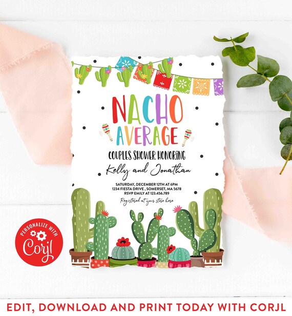 Nacho Average Couples Shower Invitation Nacho Average Couples Shower ...