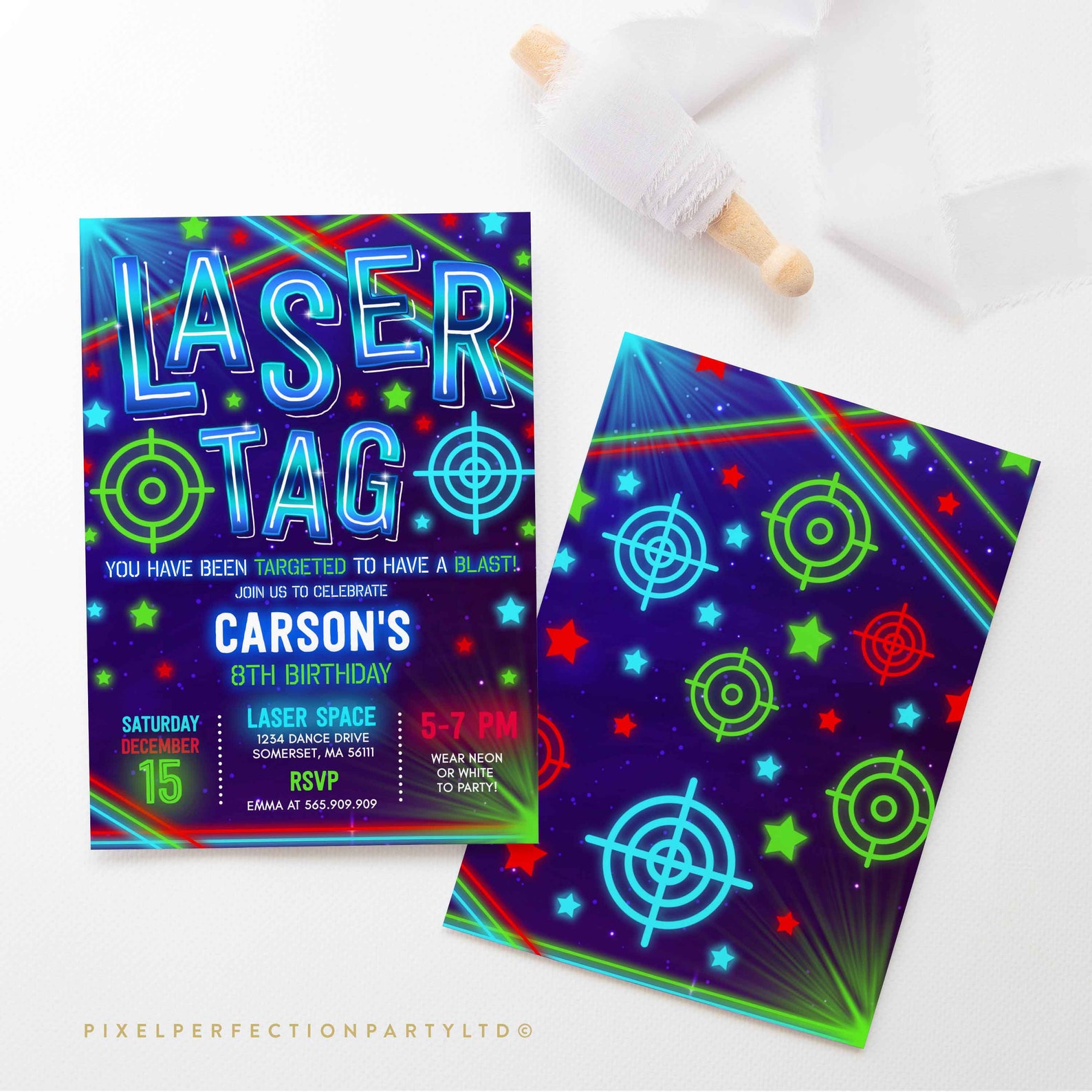 Editable Laser Tag Invitation Neon Laser Tag Birthday - Etsy UK