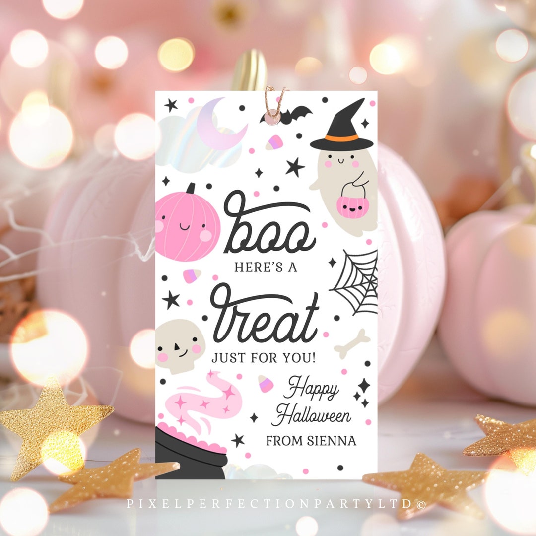 Editable Halloween Treat Gift Tag Boo Here's A Treat for You Tag Trick ...