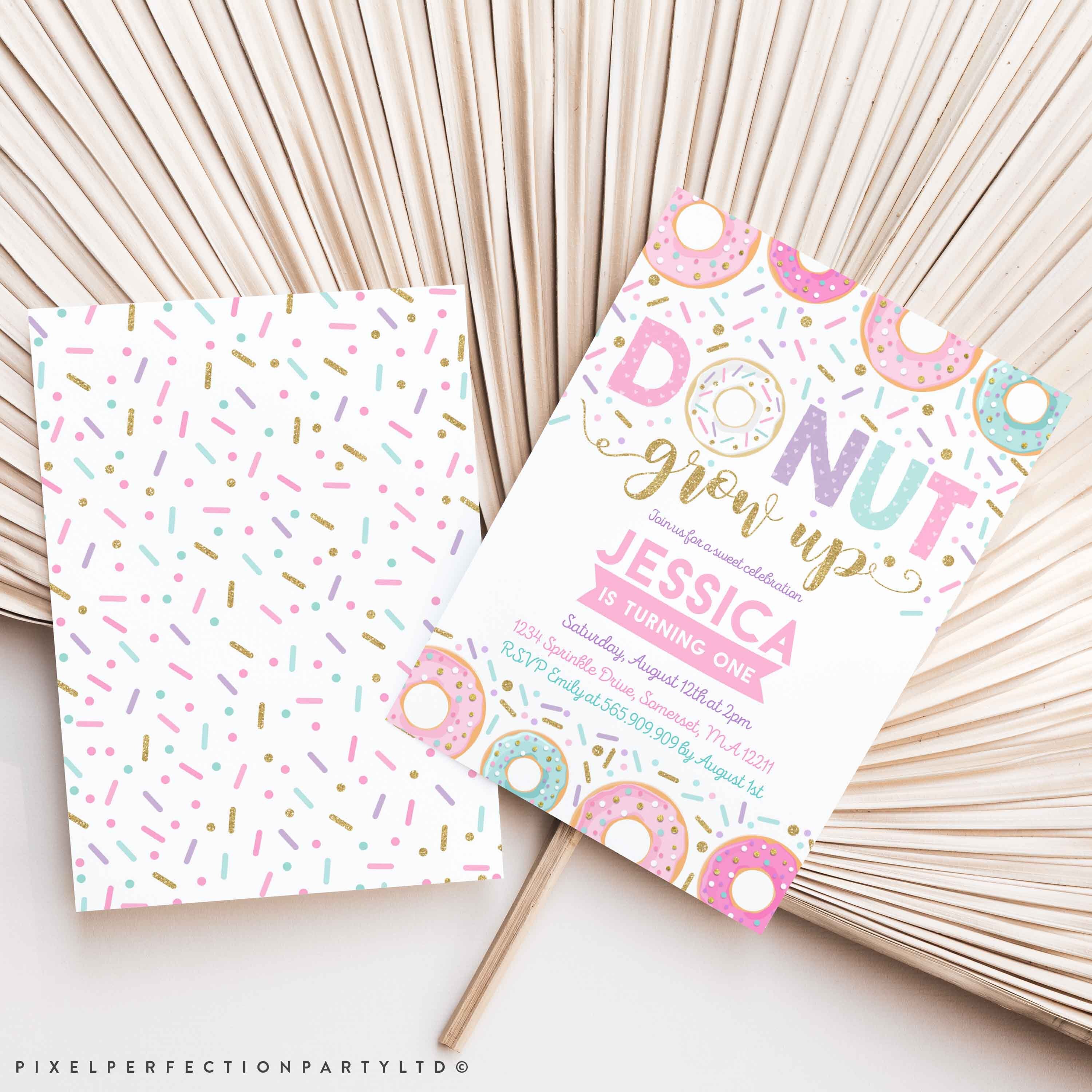 Donut Grow up Birthday Invitation Donut Grown up Invitation | Etsy