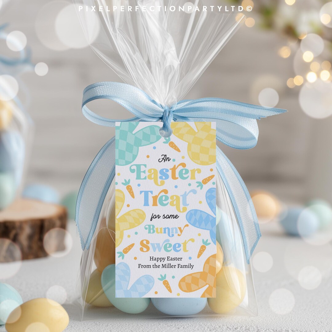 Editable Easter Sweet Treat Gift Tag Happy Easter Tag Hoppy Easter ...