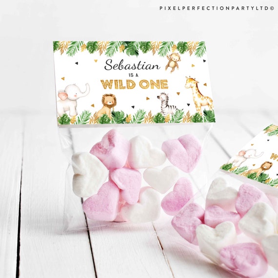 Editable Safari Treat Bag Toppers Safari Wild One Treat Bag Favors ...