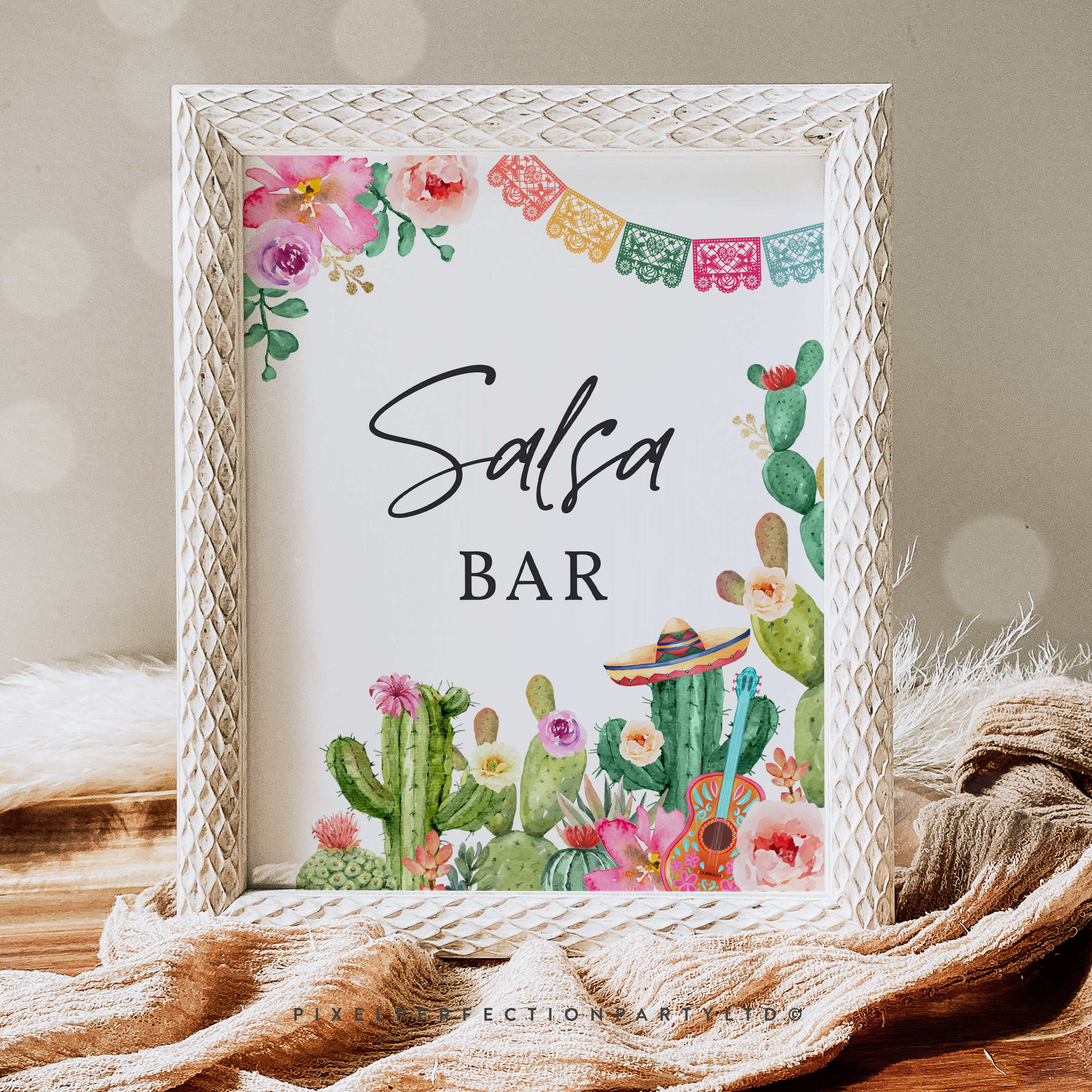 Salsa Bar Party Sign Fiesta Party Sign Fiesta Bar Station Sign Fiesta ...