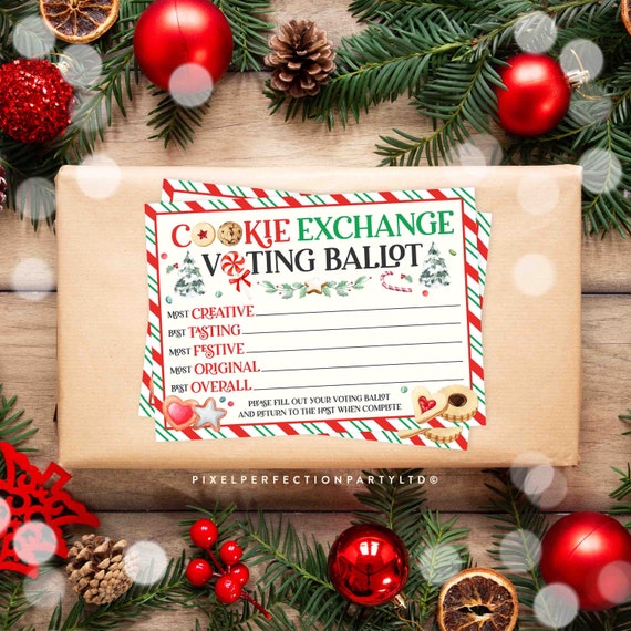 Editable Cookie Voting Ballots Cookies Exchange Voting Awards Cards ...