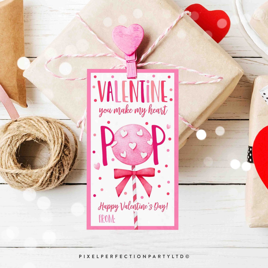 Editable You Make My Heart Pop Valentine's Day Gift Tag - Etsy
