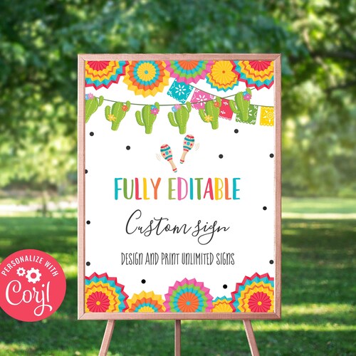 Editable Custom Sign Editable Fiesta Party Sign Editable - Etsy