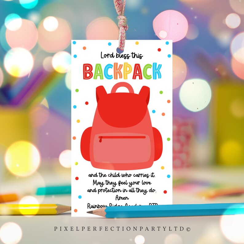 Editable Lord Bless This Backpack Tag Backpack Blessing Back to School ...