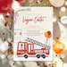 Editable Fire Truck Birthday Party Invitation Firefighter Birthday ...