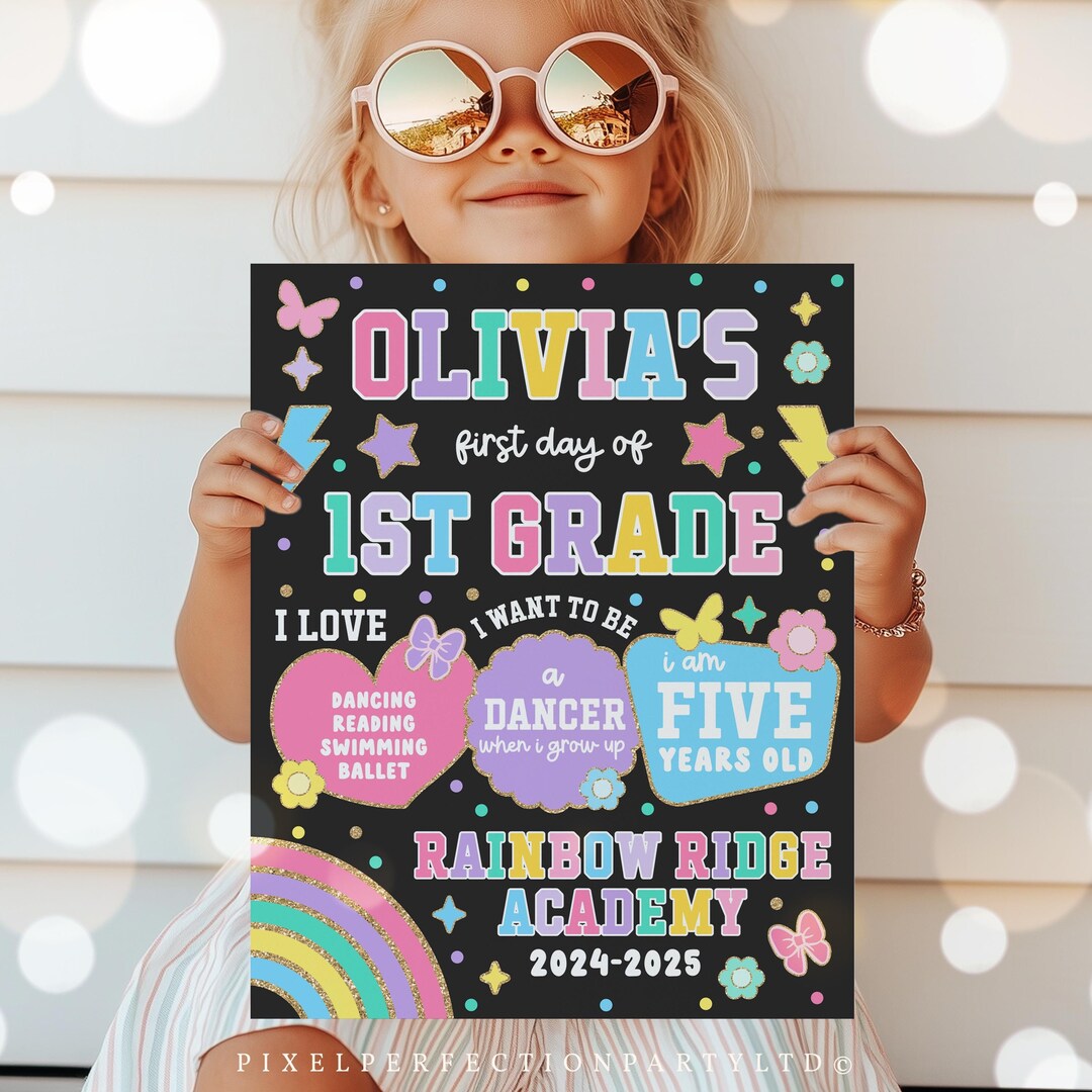 Editable First Day of 1st Grade Sign Printable First Day of 1st Grade ...