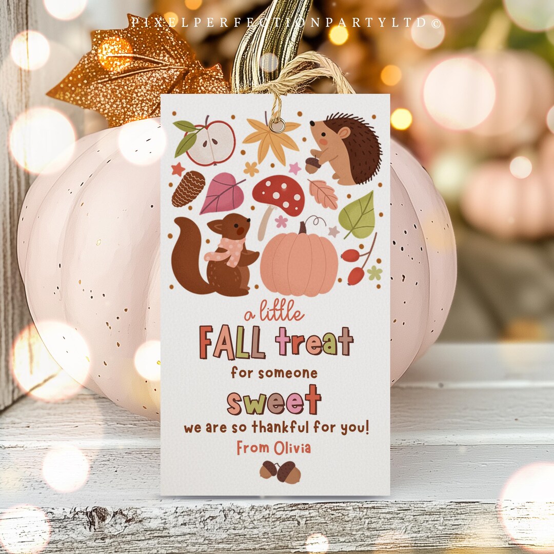 Editable Fall Gift Tag Fall Treat for Someone Sweet Gift Tag ...