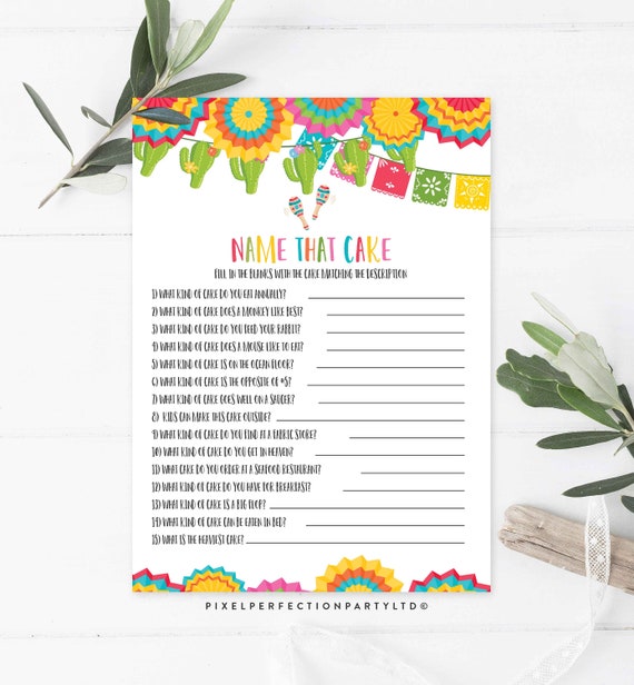 Fiesta Name The Cake Bridal Shower Game Fiesta Poem Bridal | Etsy