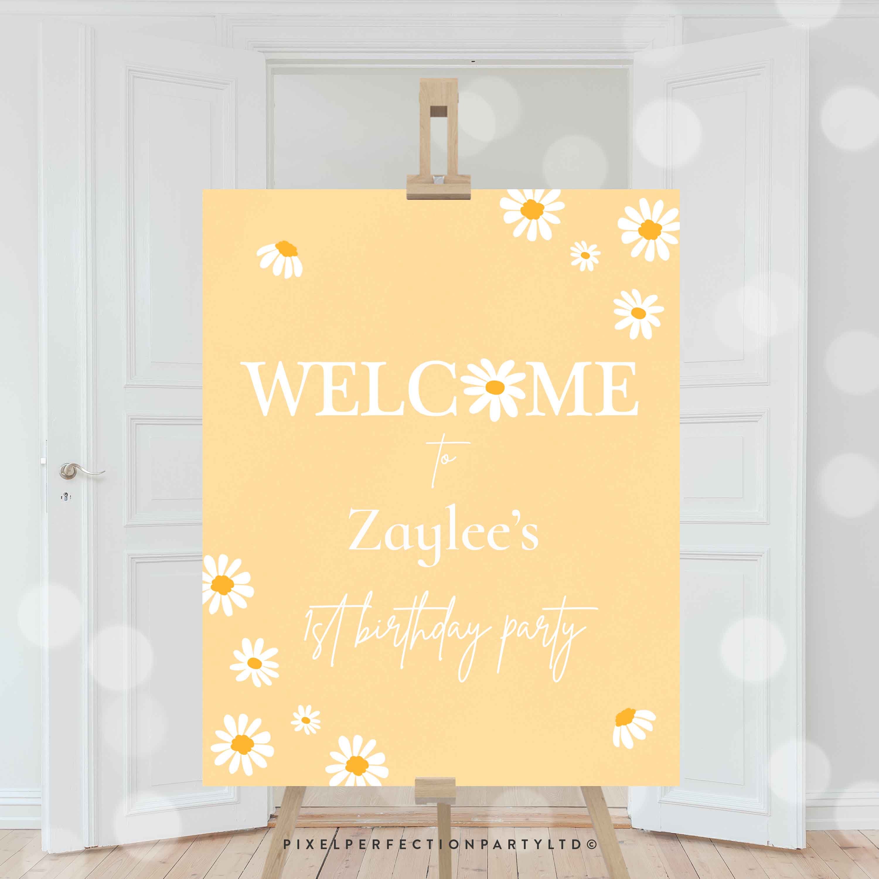 Daisy Birthday Party Welcome Sign Little Miss One-derful Birthday Party ...