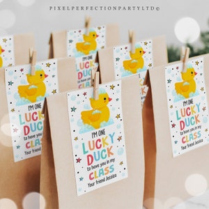 Editable Back to School Gift Tag One Lucky Duck to Have You in My Class ...