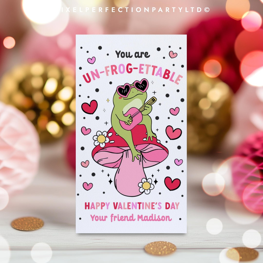 Editable Frog Valentine's Day Gift Tag You Are Un-frog-gettable Frog ...