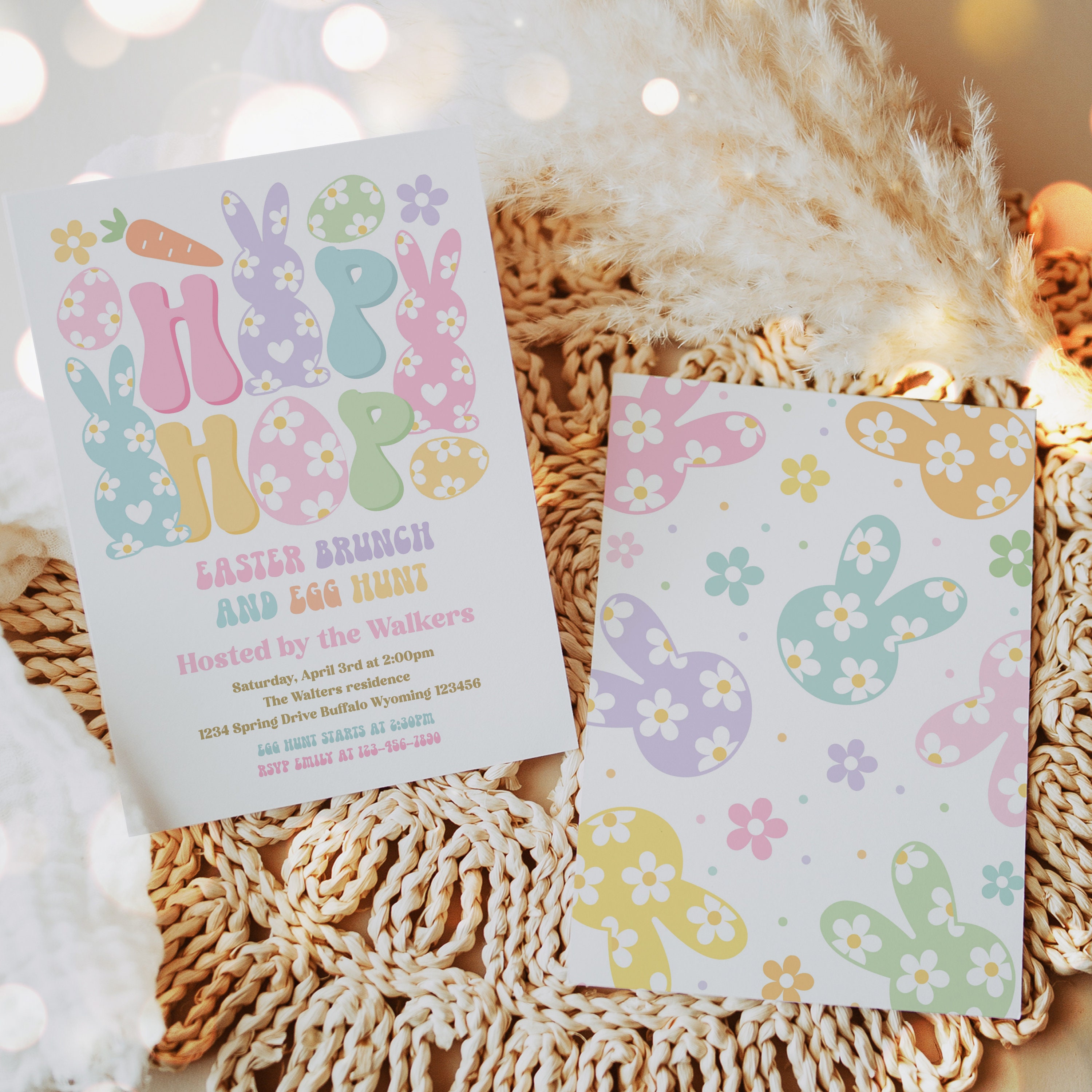 Editable Easter Egg Hunt Invitation Easter Egg Event Party Neighborhood ...