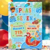 Editable Splash Into SEVEN 7th Birthday Pool Party Invitation Girly ...