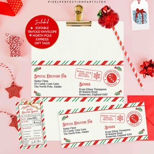 EDITABLE Official Letter To & From Santa Kit Mailing Label | Etsy