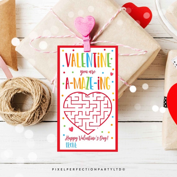 Editable Maze Valentine's Day Gift Tag Valentine You Are | Etsy