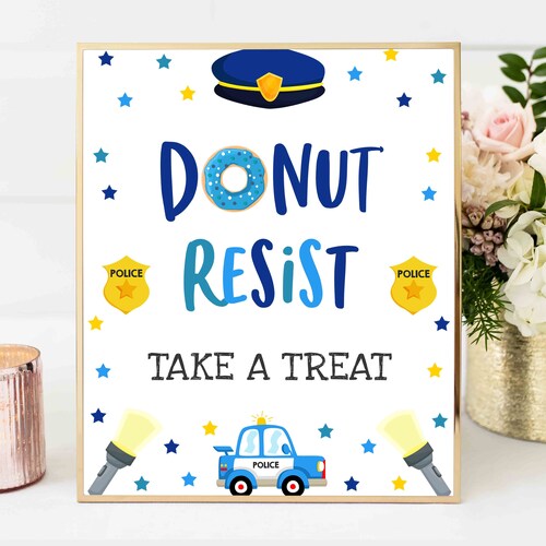 Cop Party Table Sign Police Officer Party Sign Police Station - Etsy