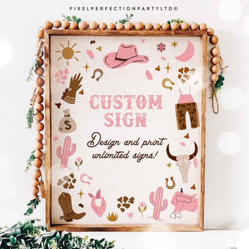 EDITABLE Wild West Party Sign First Rodeo Birthday Custom - Etsy