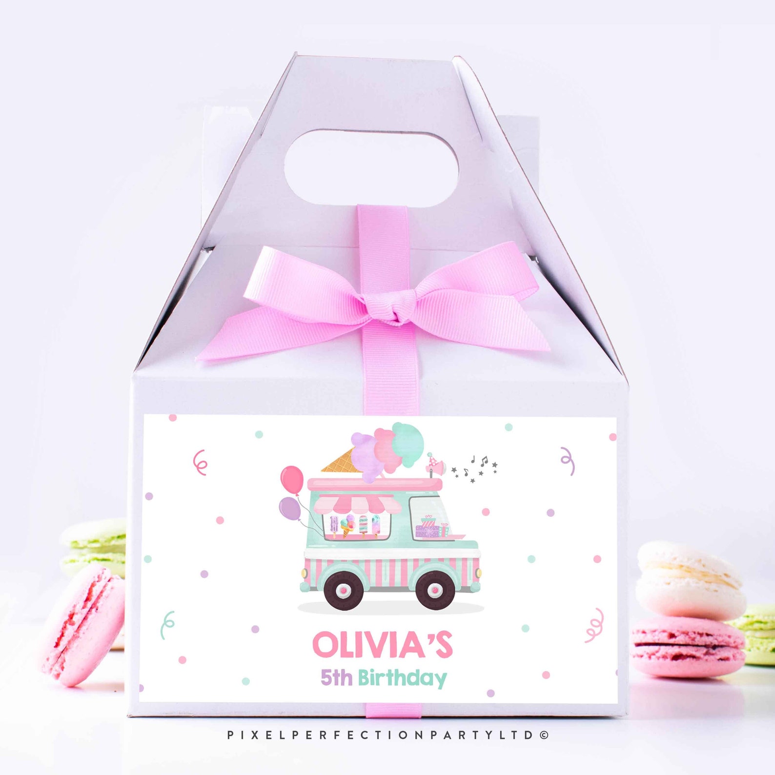 Editable Ice Cream Truck Gable Box Favor Labels Ice Cream - Etsy
