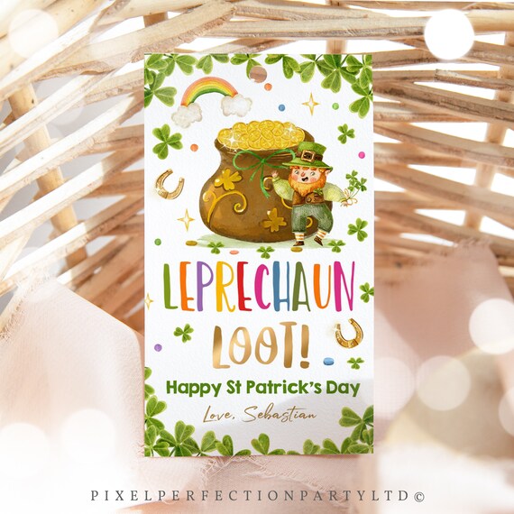 Editable St. Patrick's Day Leprechaun Loot Gift Tag St Patrick's Day ...