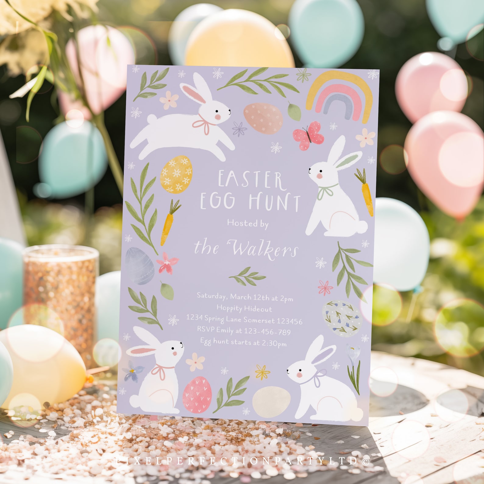 Editable Easter Egg Hunt Invitation Easter Egg Event Party Neighborhood ...