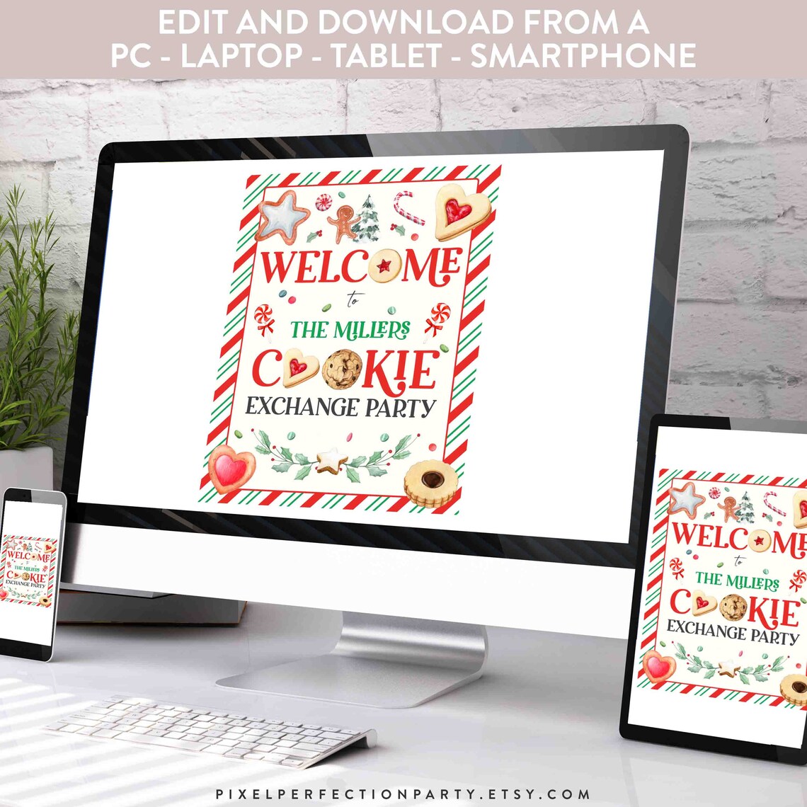 Editable Cookie Exchange Welcome Sign Cookie Swap Welcome Sign - Etsy