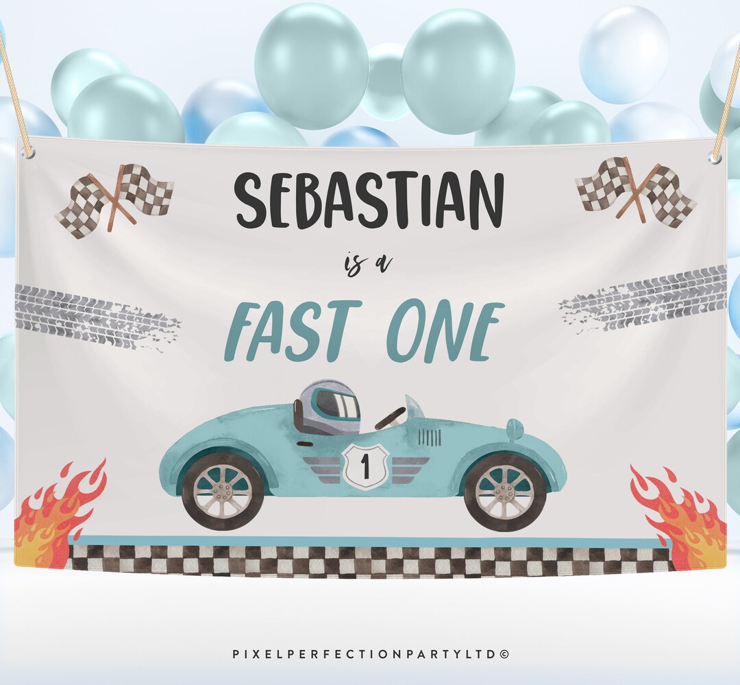 Editable Digital Download Fast One Race Car Birthday Party - Etsy