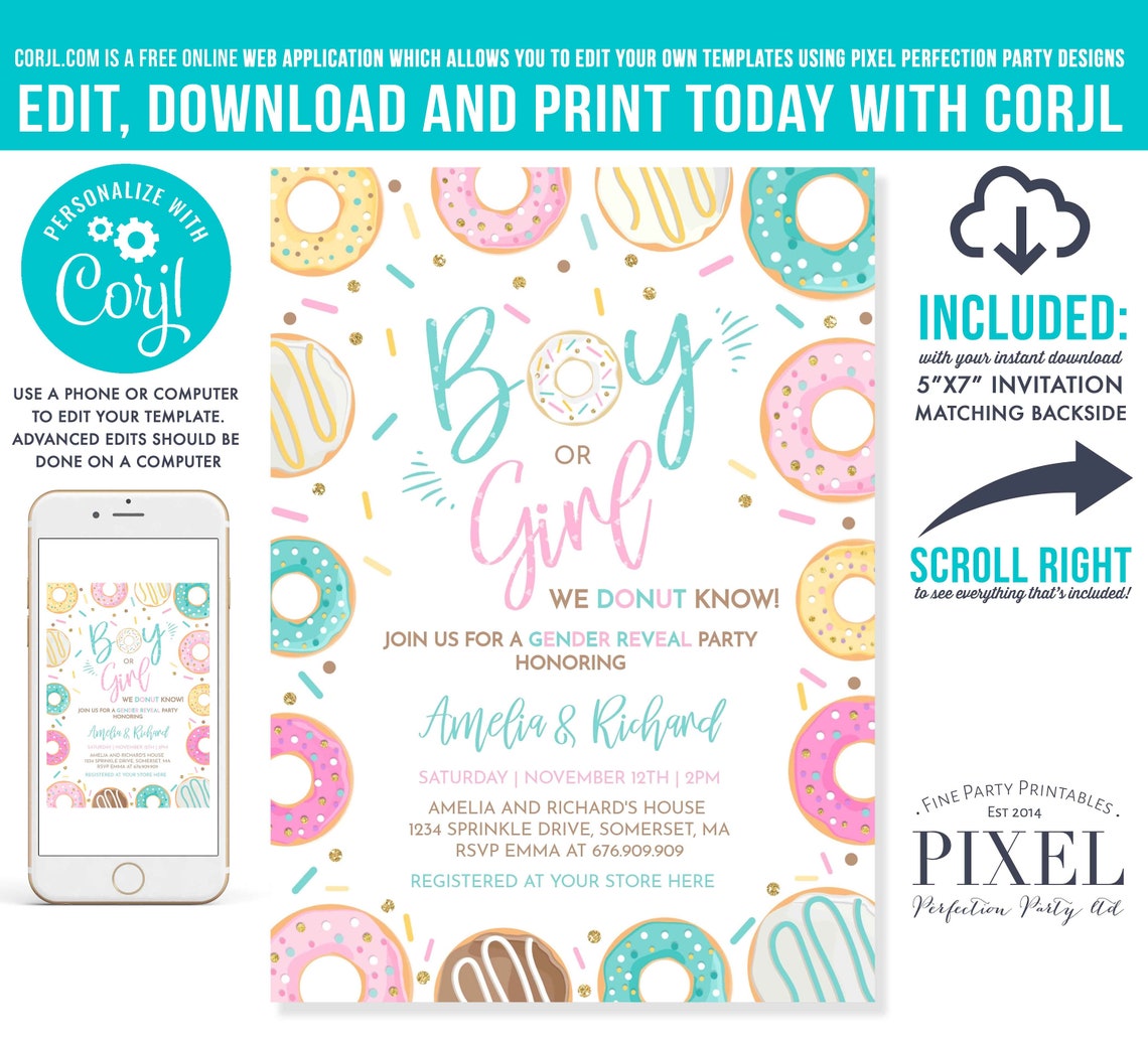 Donut Gender Reveal Donut Gender Reveal Party Donut Boy or | Etsy UK