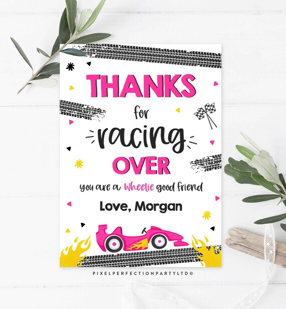 EDITABLE Two Fast Race Car Thank You Card Two Fast Birthday Thank You ...