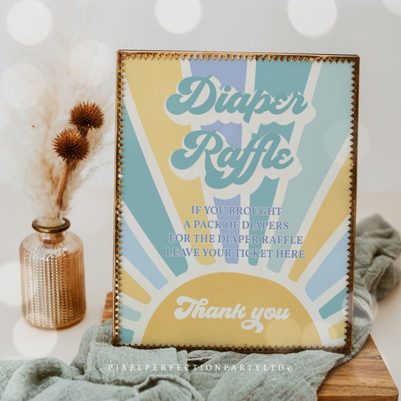 Sunshine Baby Shower Diaper Raffle Drop Sign Here Come The Son Baby ...