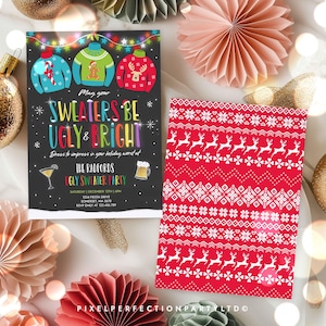 Editable Ugly Sweater Holiday Party Invitation Christmas Ugly Sweater ...