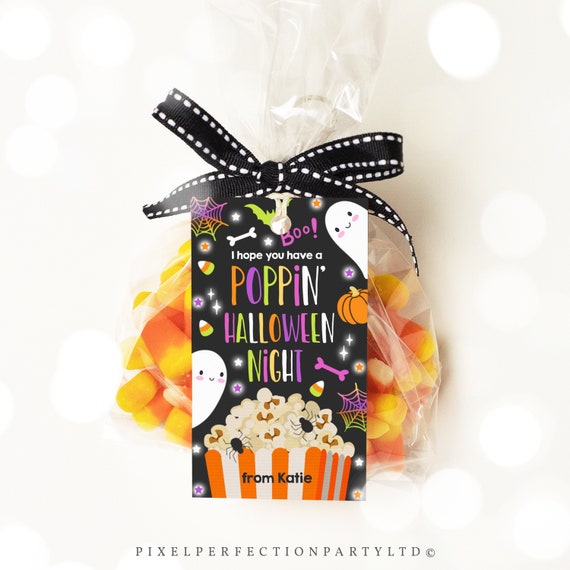 Editable Halloween Popcorn Gift Tag Halloween Hope You Have A Poppin ...