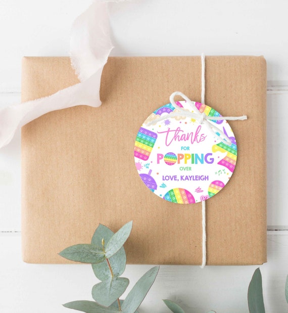 Editable Pop It Birthday Party Circle And Square Favor Tags Pop It ...