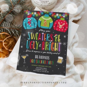 Editable Ugly Sweater Holiday Party Invitation Christmas Ugly Sweater ...