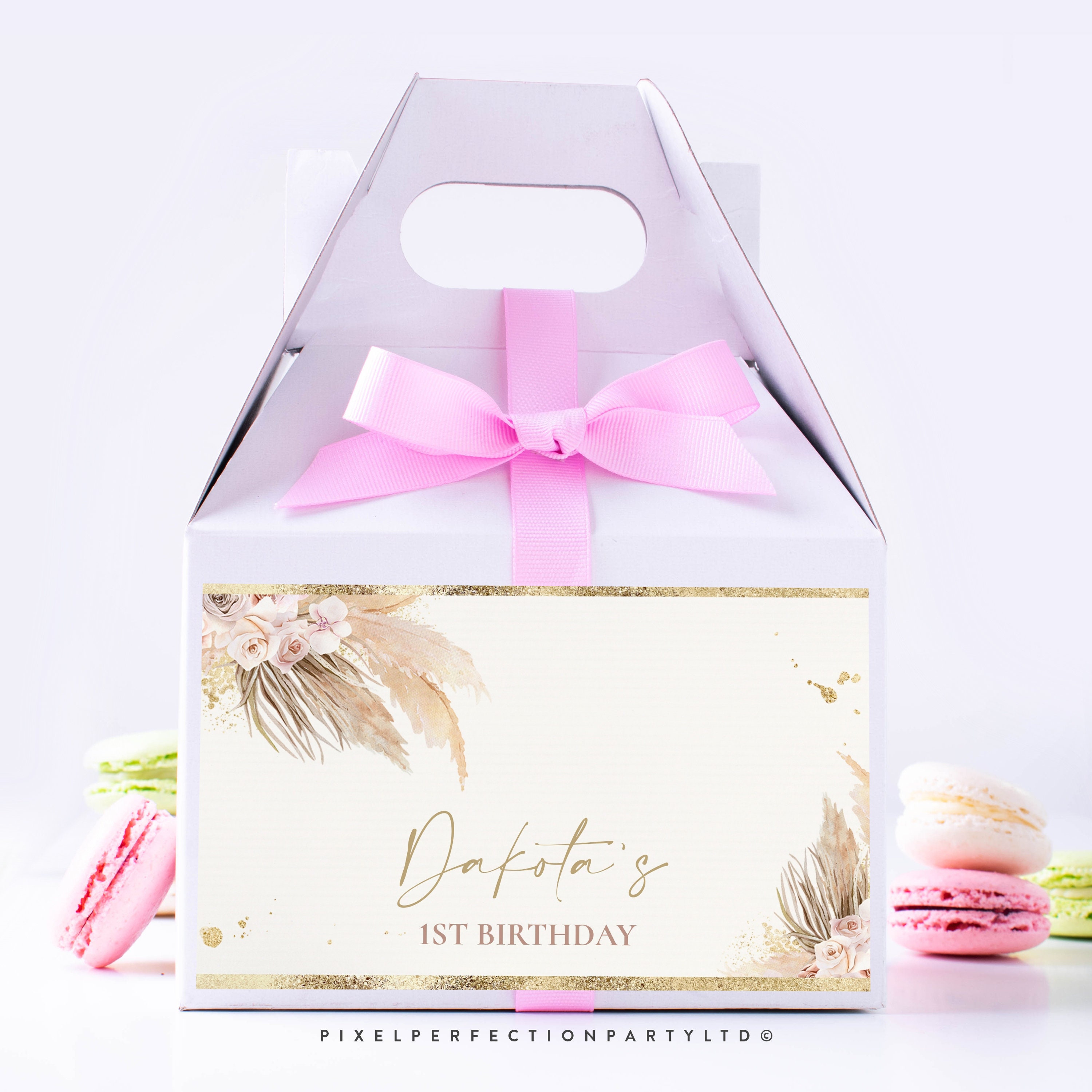 Favor Bags & Containers Party Supplies Birthday Party Favor Box Labels ...