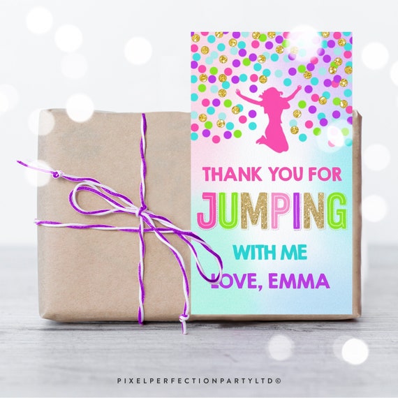 Editable Jump Favor Tags Jump Trampoline Favor Tags Bounce - Etsy