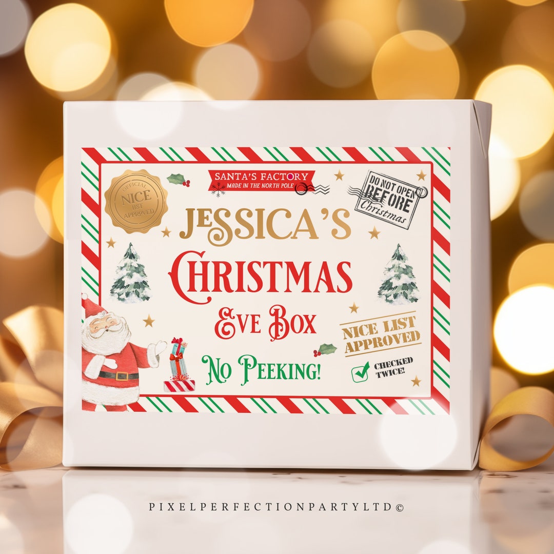 EDITABLE Christmas Eve Box Label Christmas Eve Box Sign Special ...