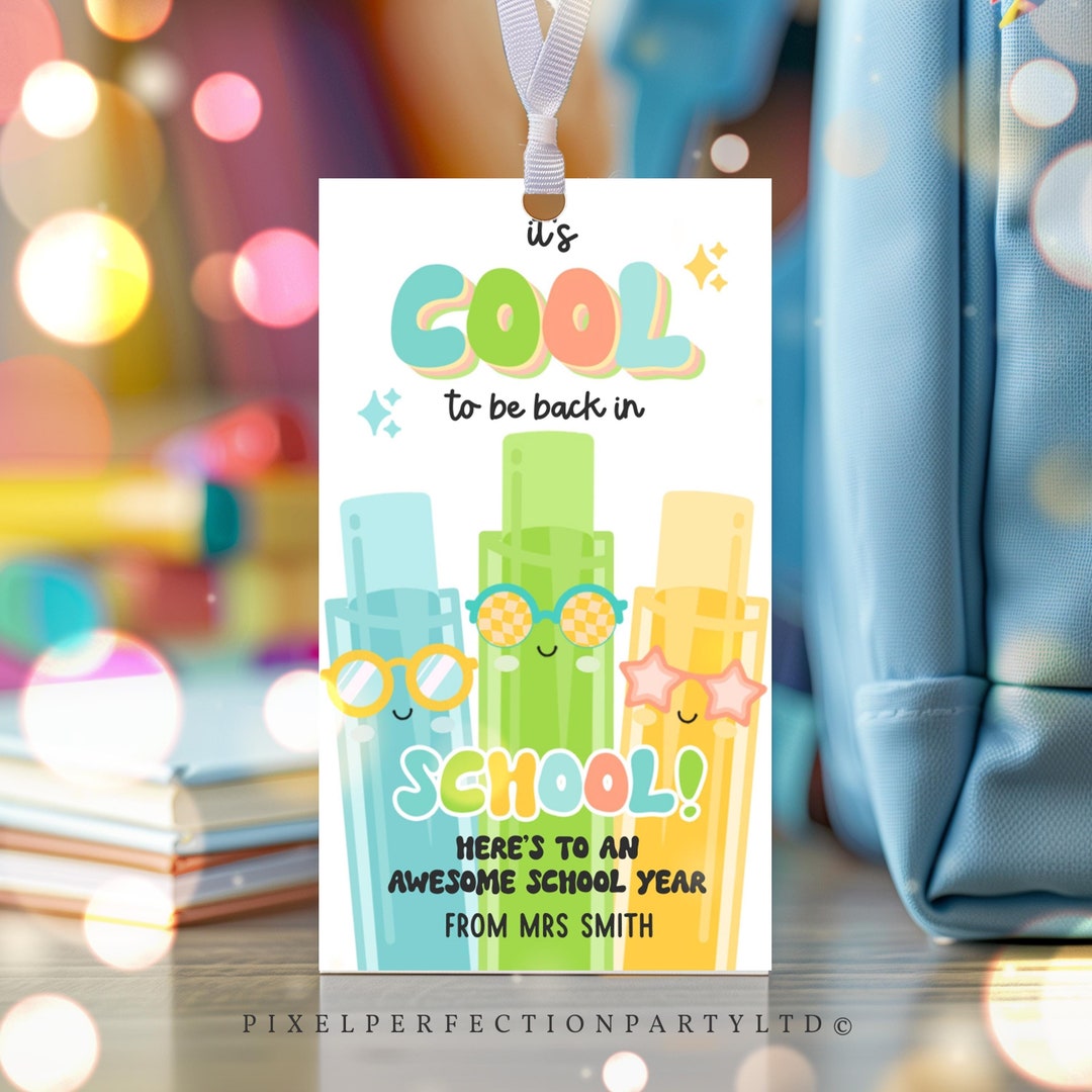 Editable Cool to Be Back in School Back to School Tag Ice Pop Back to ...