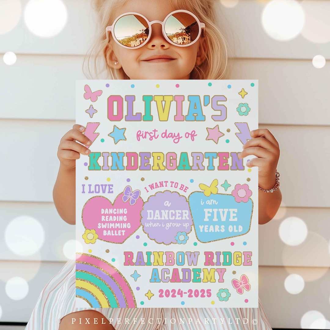 Editable First Day of Kindergarten Sign Printable First Day of ...