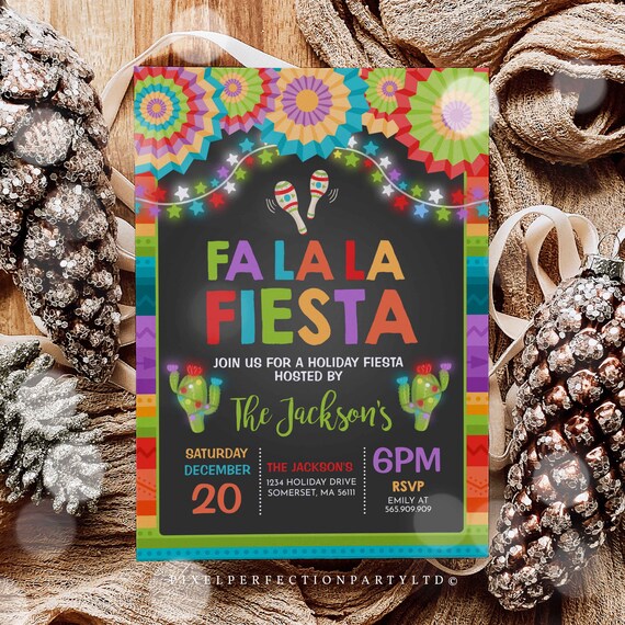 Christmas Fiesta Party Invitation Holiday Fiesta Party - Etsy
