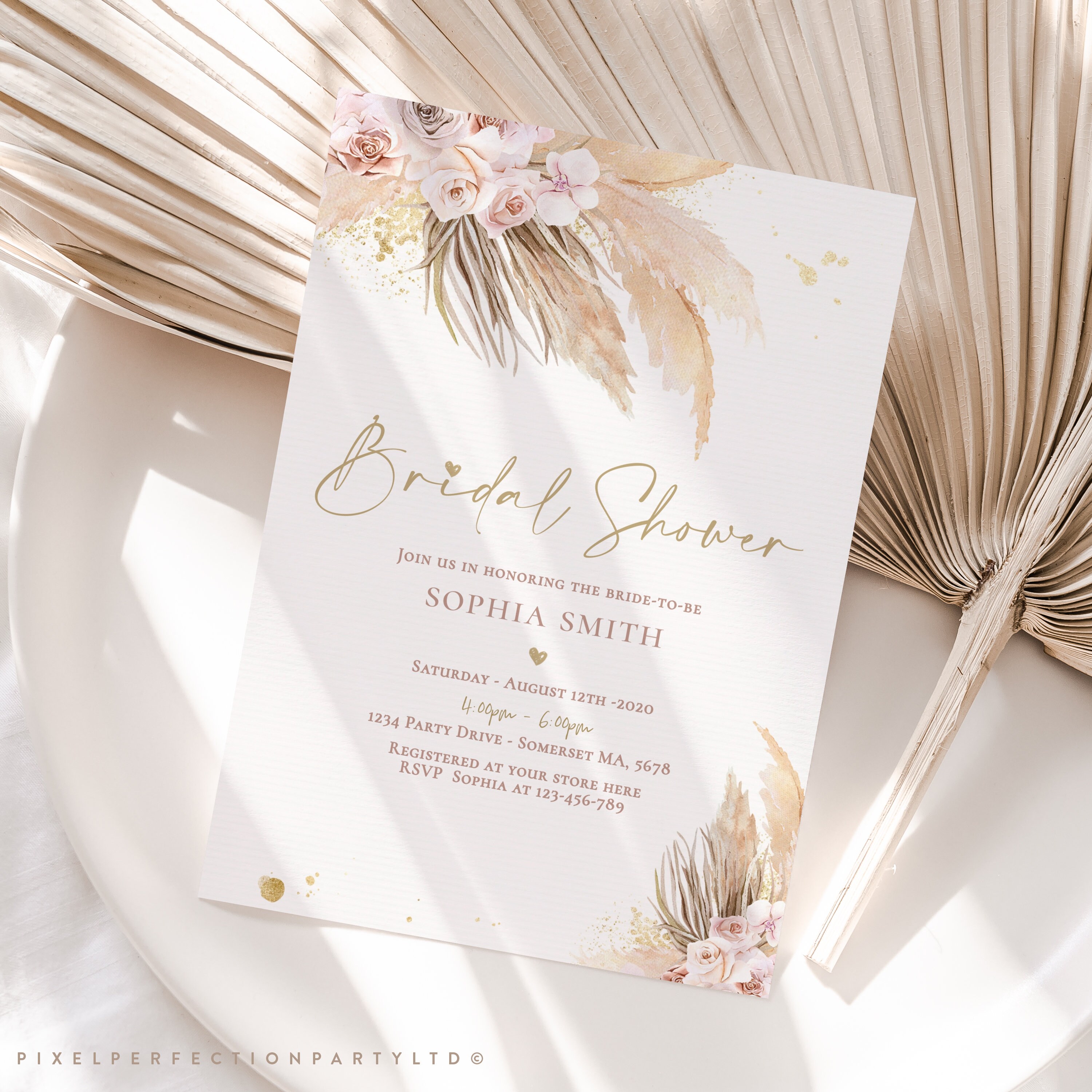 Corjl Boho Magenta Floral Wedding Invite ESME Bohemian Burgundy Wedding 