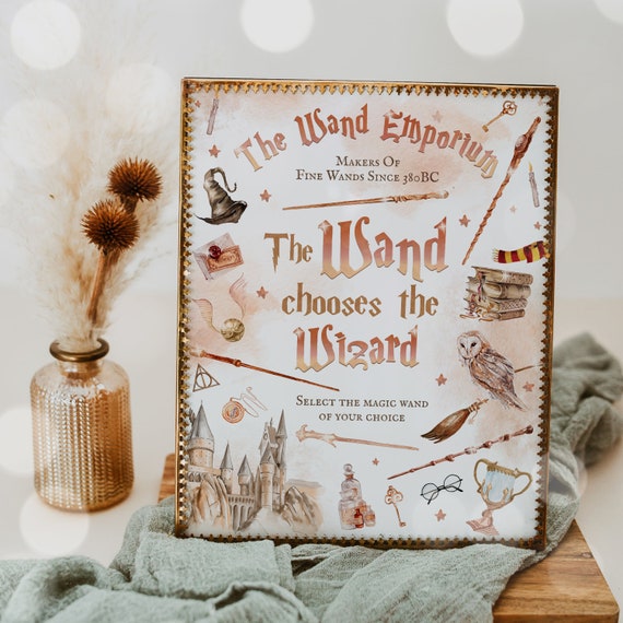 Wizard Wand Shop Birthday Party Sign Wand Chooses Wizard Sign Chosen ...