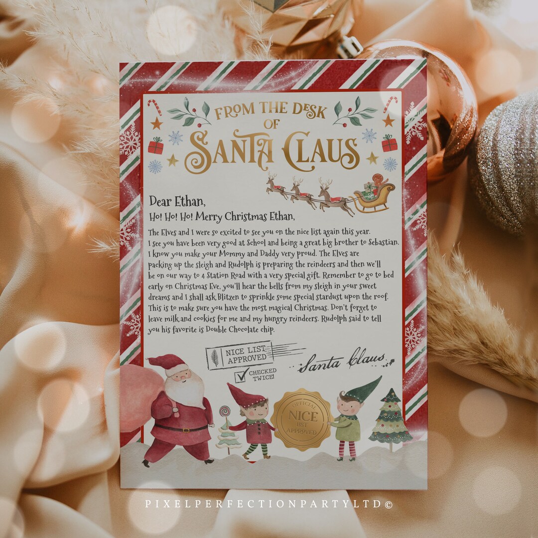 EDITABLE Official Letter From Santa Claus Letter From the Desk of Santa ...