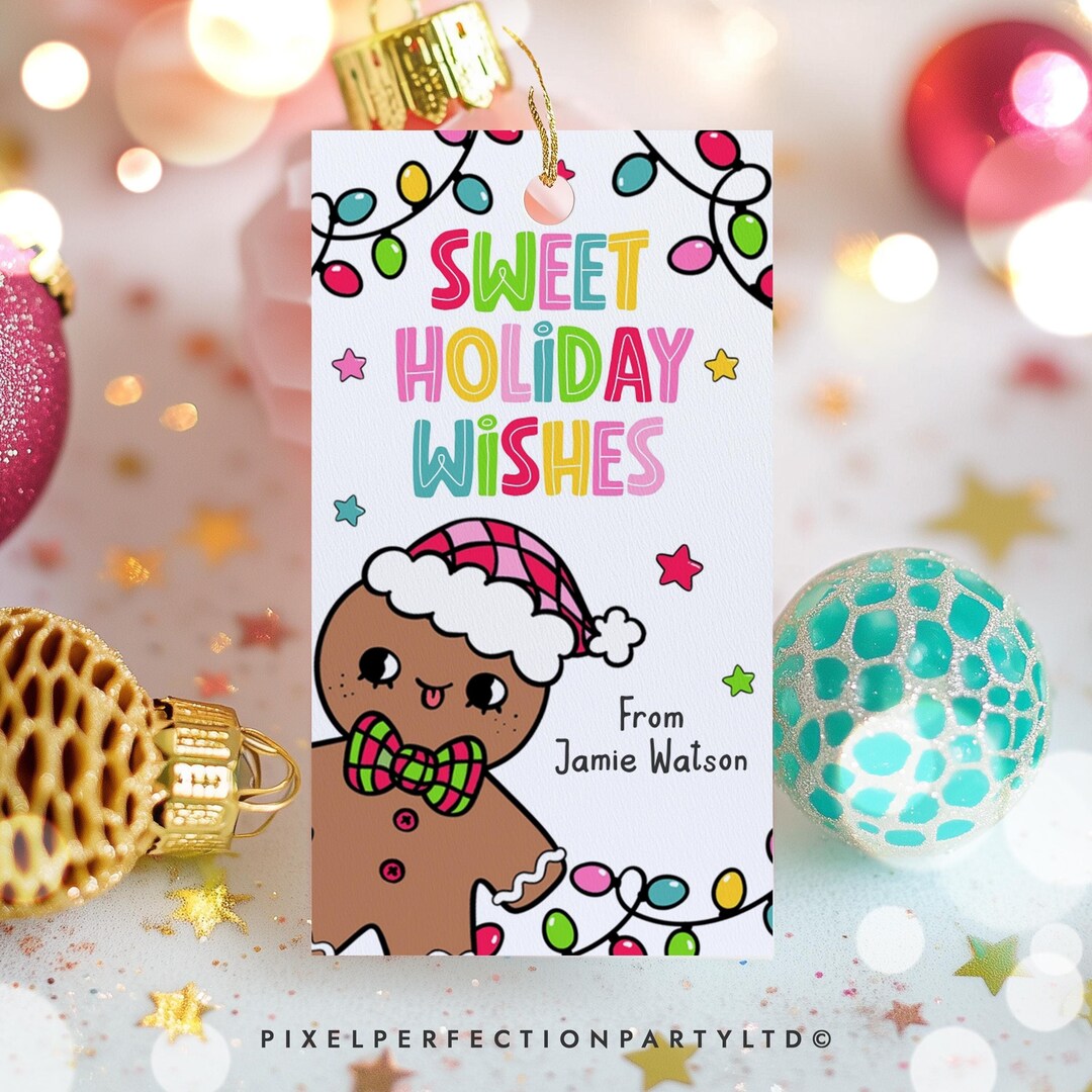 Editable Sweet Holiday Wishes Christmas Gift Tag Classroom Student ...