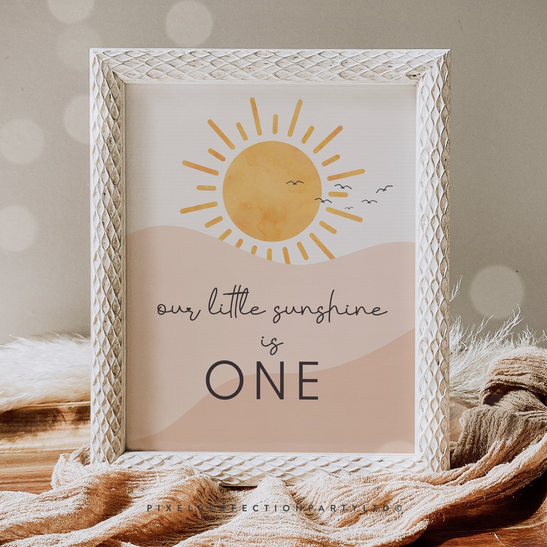 Boho Sunshine Birthday Party Our Little Sunshine is One Sign - Etsy