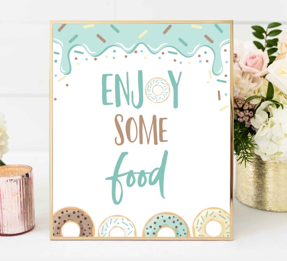 Enjoy Some Food Table Sign Donut Enjoy Some Food Sign Donut | Etsy