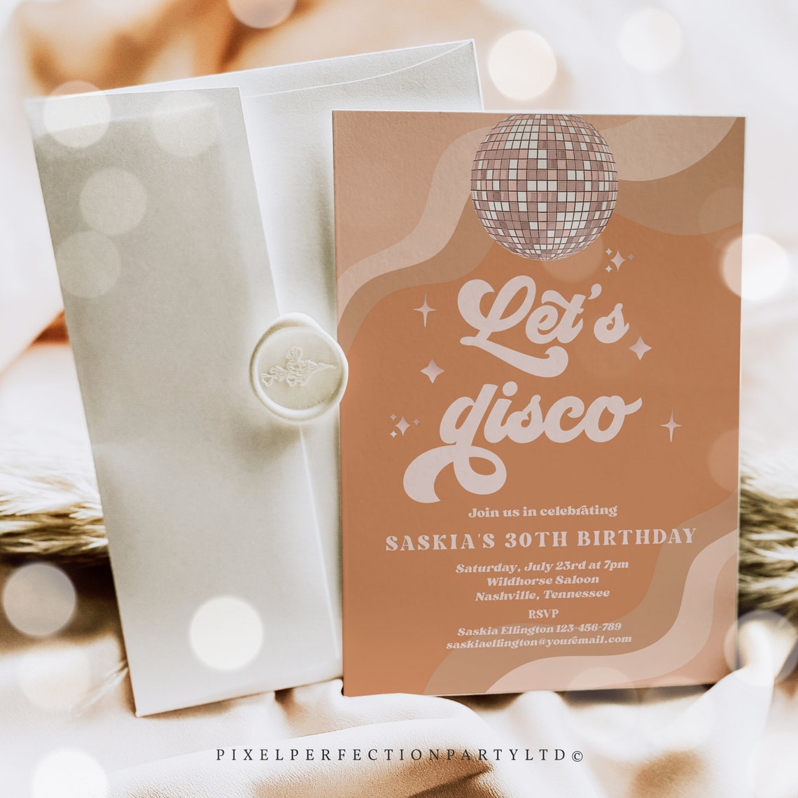 Editable Let's Disco Retro Birthday Party Invitation - Etsy