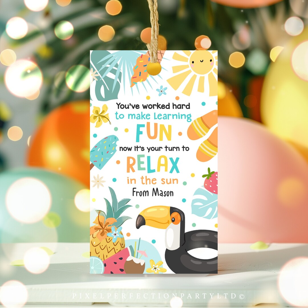 Teacher Appreciation Gift Tag Your Turn to Relax in the Sun Teacher Tag ...